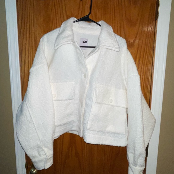 SO | Jackets & Coats | Nwt Cropped White Jacket | Poshmark